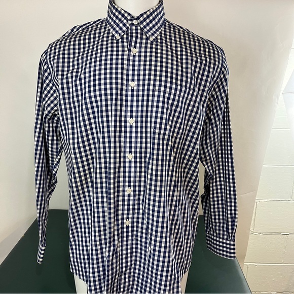 Brooks Brothers | Shirts | Brooks Brothers Shirt Large Blue White Check ...